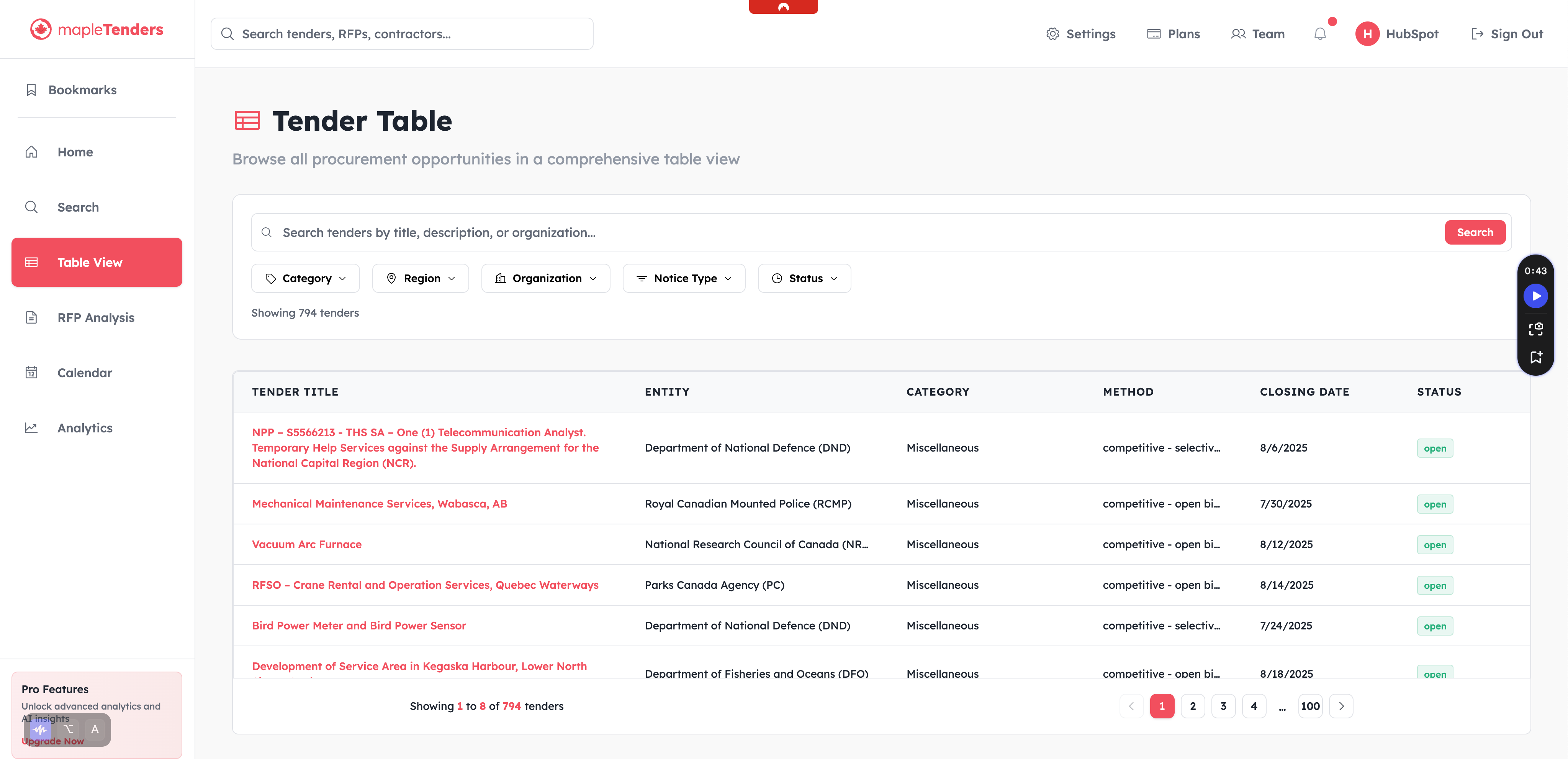 MapleTenders | Government Tenders Canada | Find RFPs & Contracts